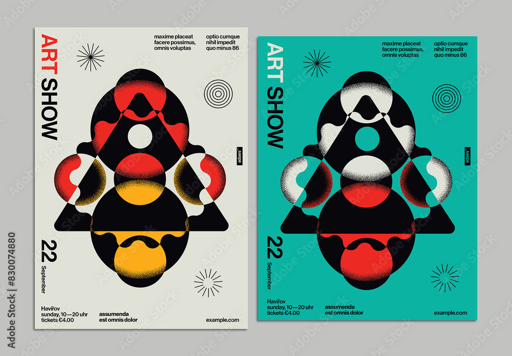 Creative Stipple Style Poster Layout Design Stock Template | Adobe Stock