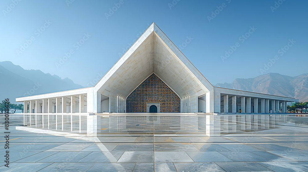 majestic image of Shah Faisal Mosque striking modernist design ...