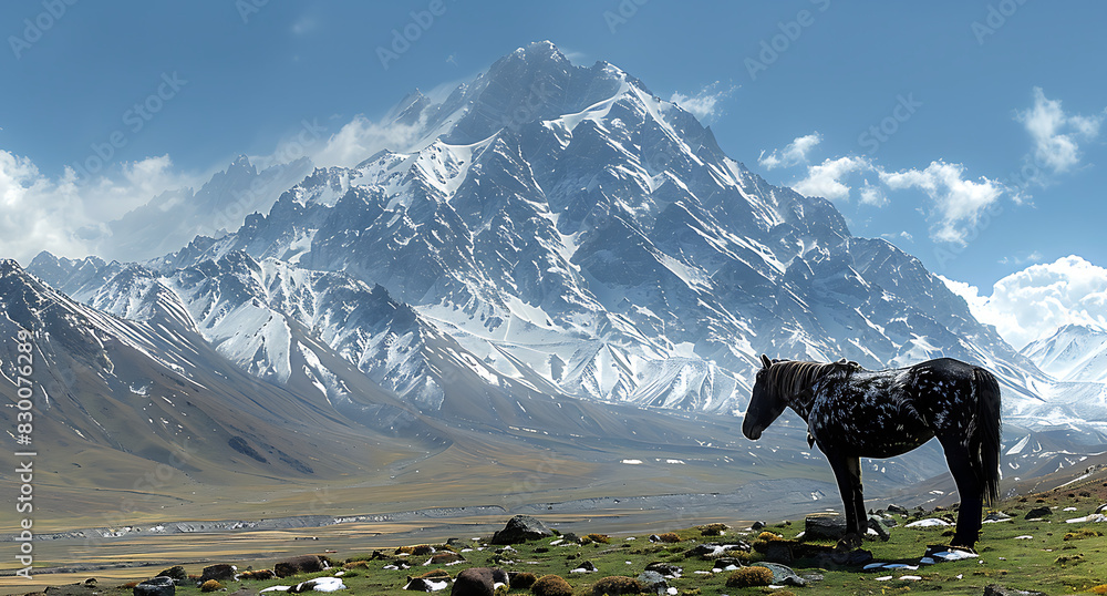 majestic image of Shandur Pass high mountain plateau panoramic view of ...