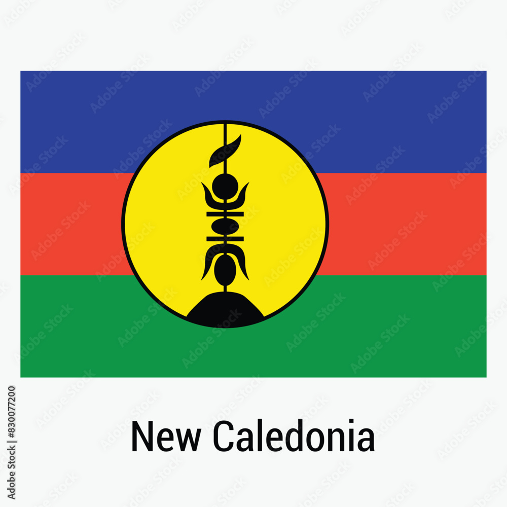 Flag of New Caledonia isolated on background. Symbol modern, simple ...