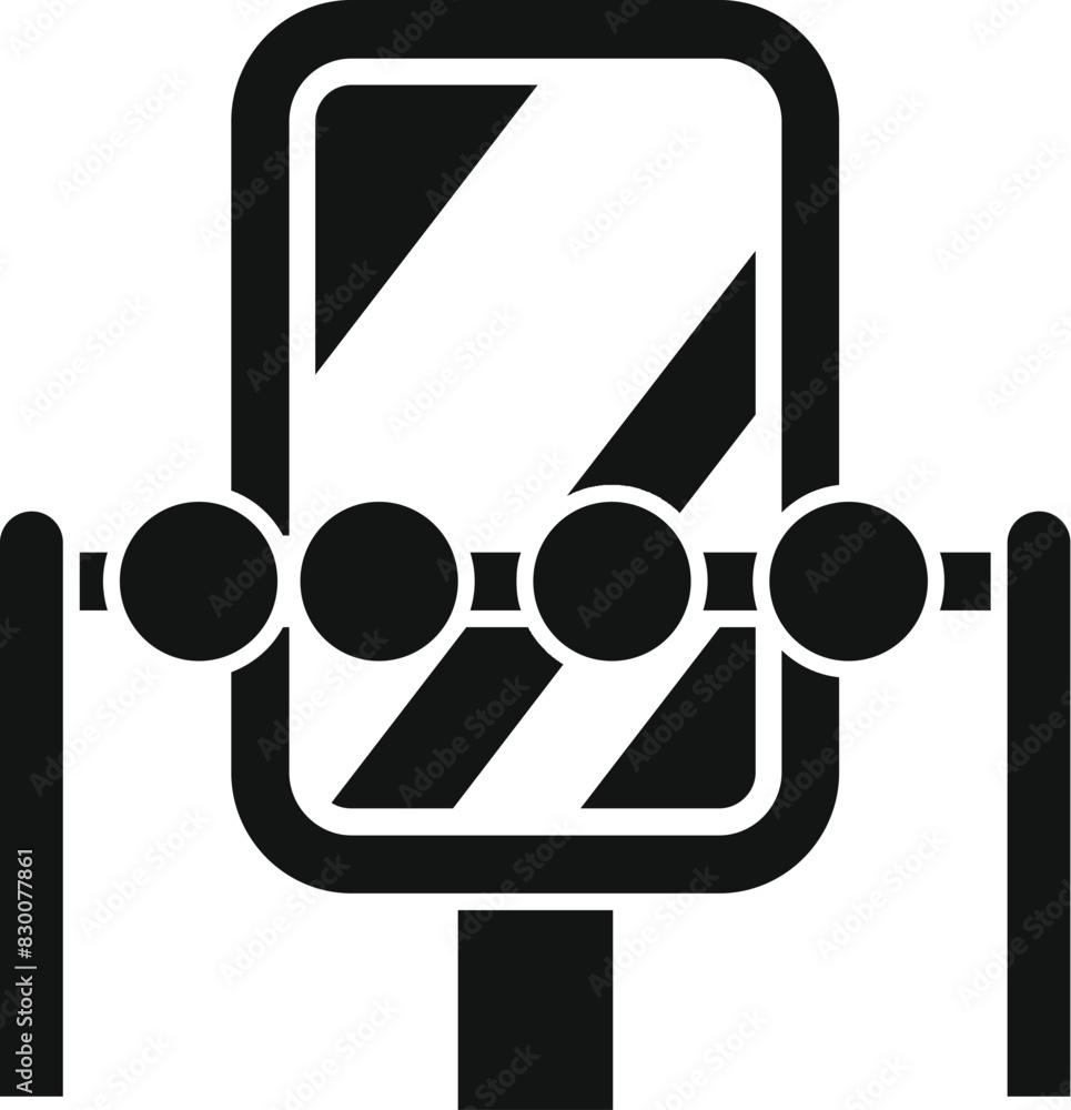 Black and white vector illustration of a traffic barrier symbol with ...