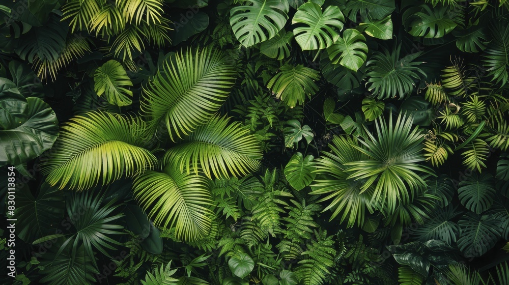 Biodiversity preservation in a tropical rainforest, showcasing diverse ...