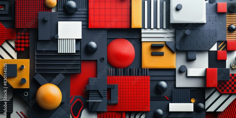 Colorful wallpaper filled with multiple different shapes in various ...