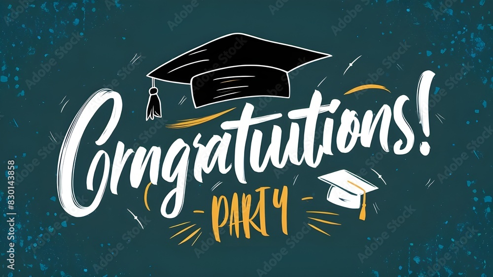 Congratulations! greeting sign for graduation party in university ...