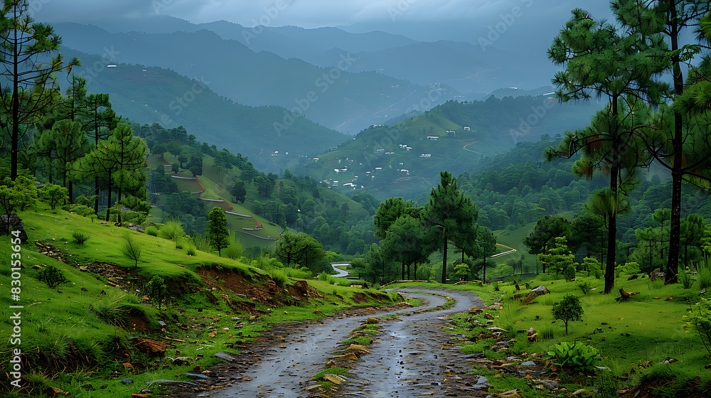 enchanting image of Murree Hills their lush green forest picturesque ...