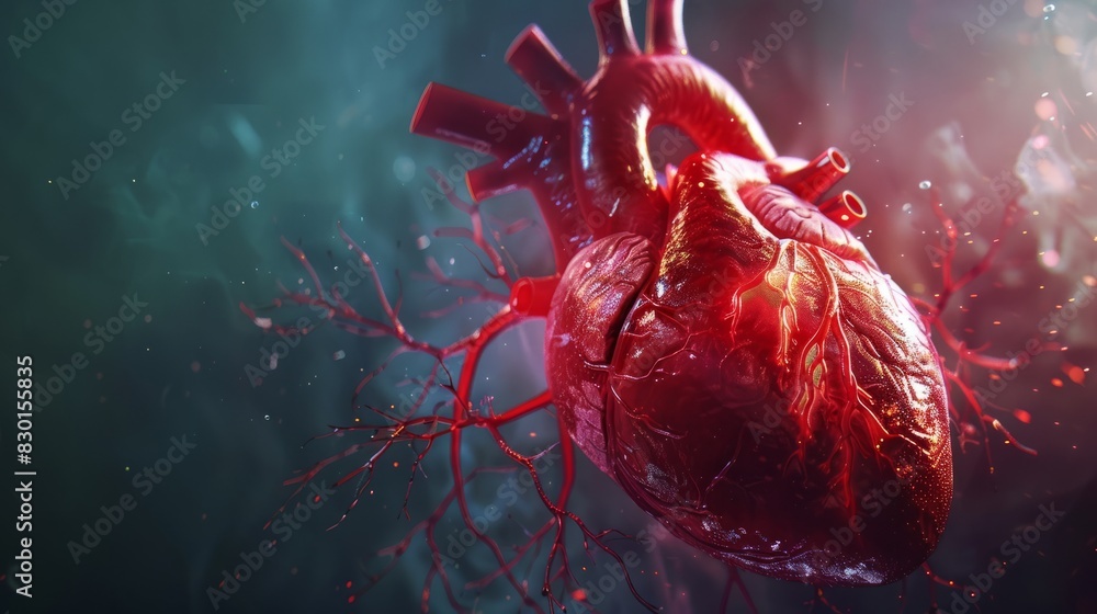 medical scientific concept background Human body heart function 3d ...
