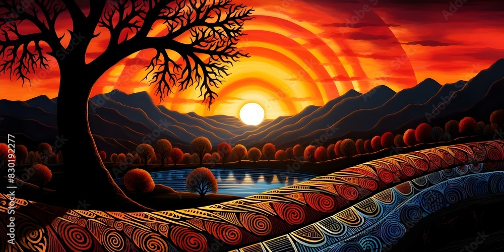 Dreamtime creation story of Australian Rainbow Serpent in Aboriginal ...