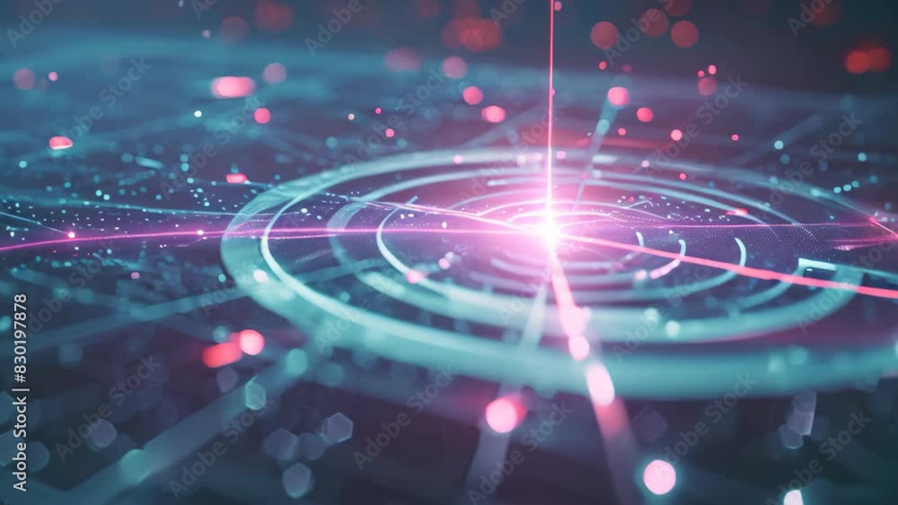 Dynamic blue and red abstract background featuring intersecting circles ...