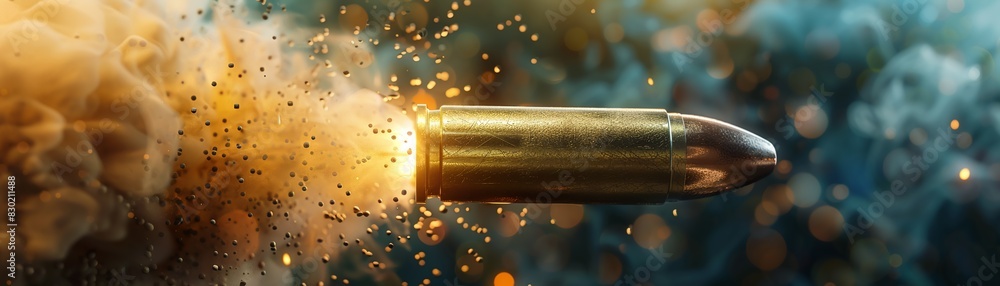 A bullet casing being ejected from a semi-automatic handgun, detailed ...