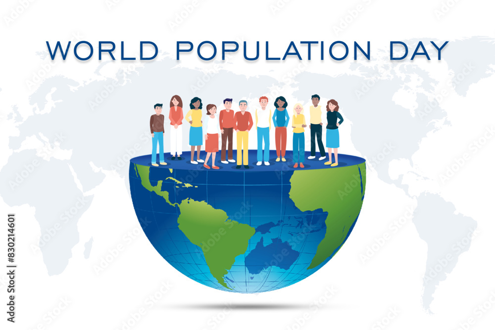 Vecteur Stock World population day 11 July, Banner of World Population ...