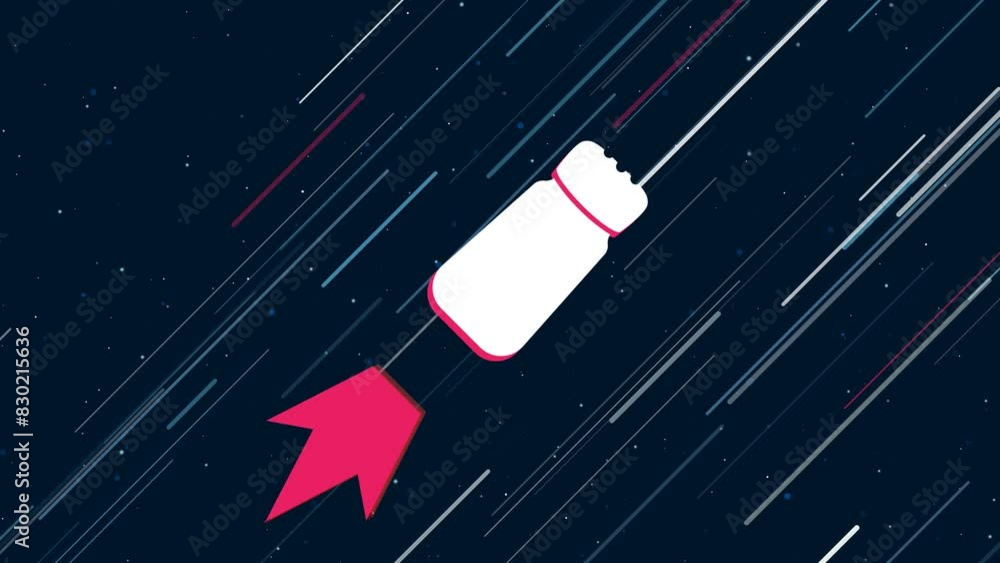 Pepper shaker symbol flies through the universe on a jet propulsion ...