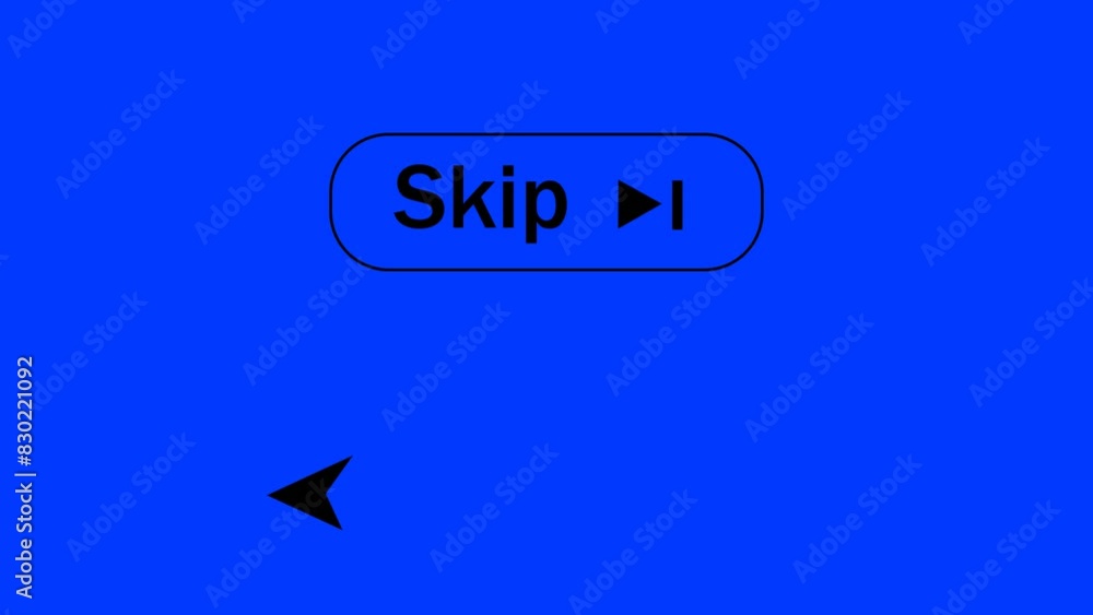 animated video of computer mouse cursor by clicking skip button ...