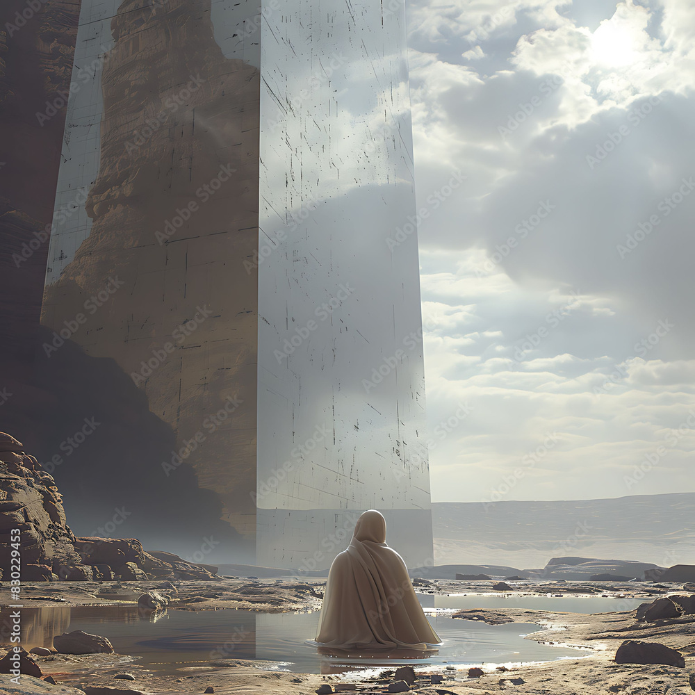 individual in Saudi Arabia exploring iconic landmarks like the towering ...