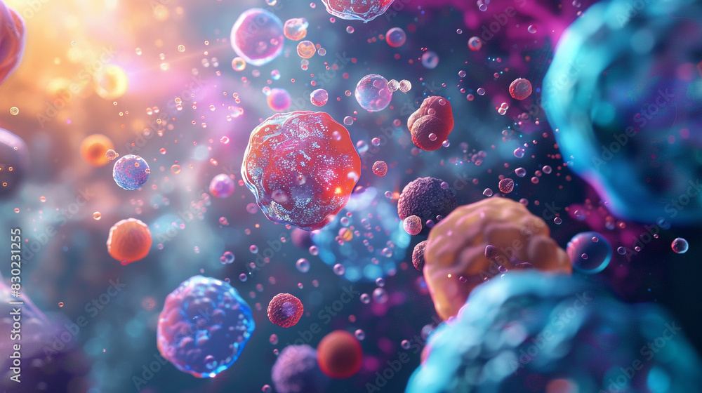 Foto de Generate an abstract 3D visualization of cellular communication ...