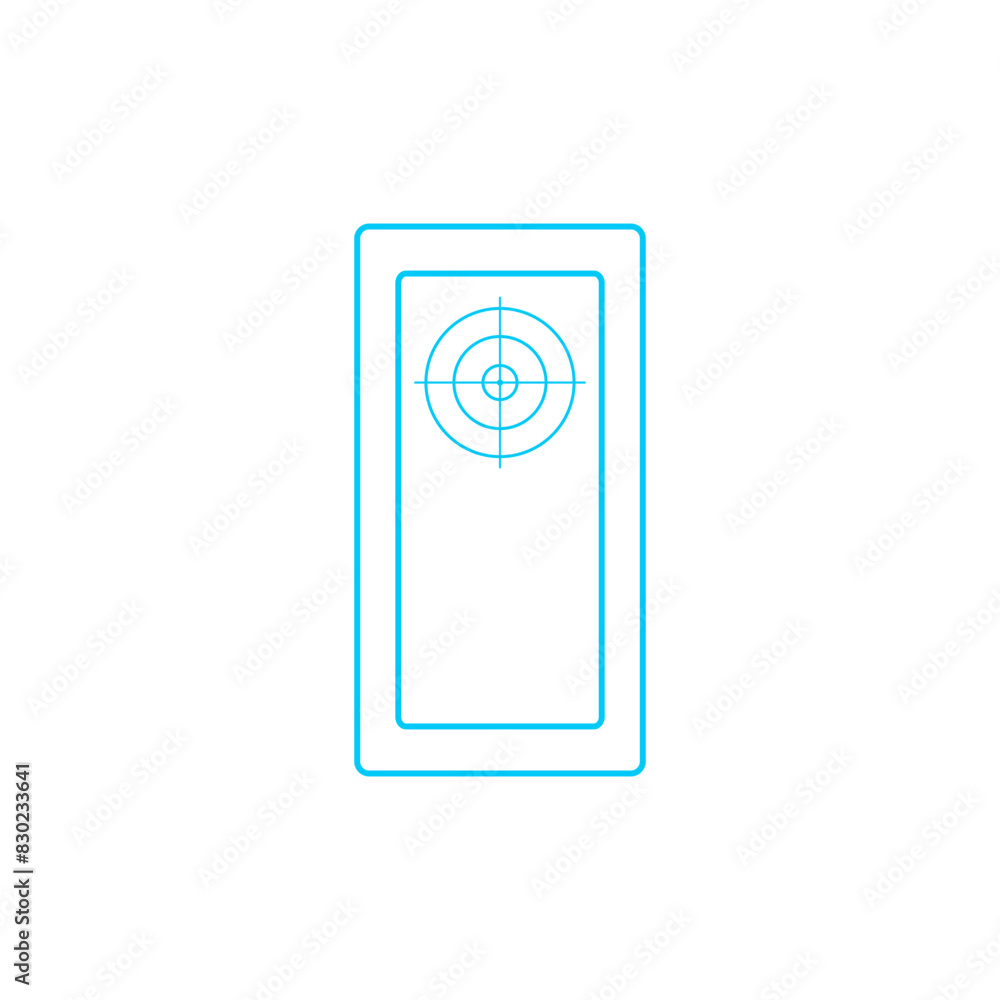 Shooting target, laser tag goal vector icon, crosshair design, circle ...