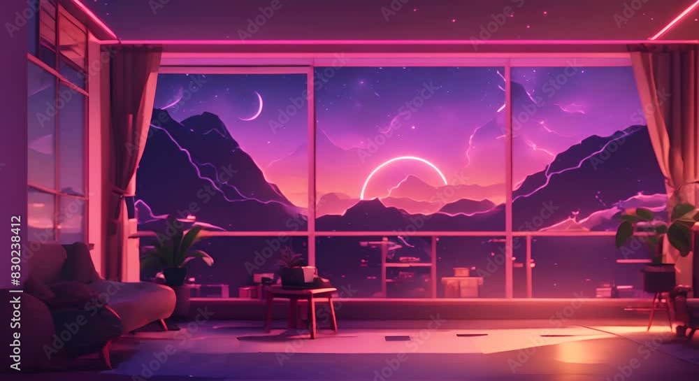 Animated virtual backgrounds wallpaper stream overlay loop cozy lo fi ...