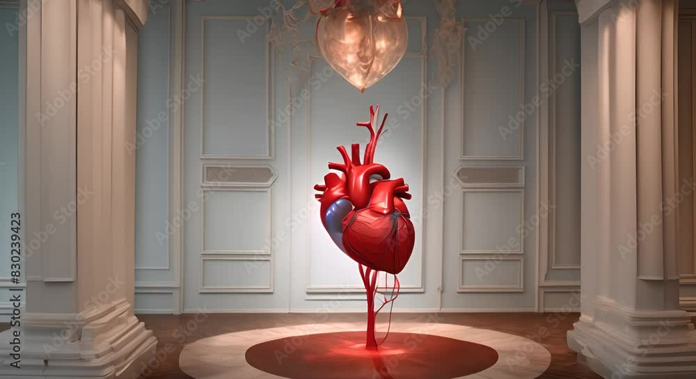 Realistic heart organ Beating human heart 3d realistic anatomically ...