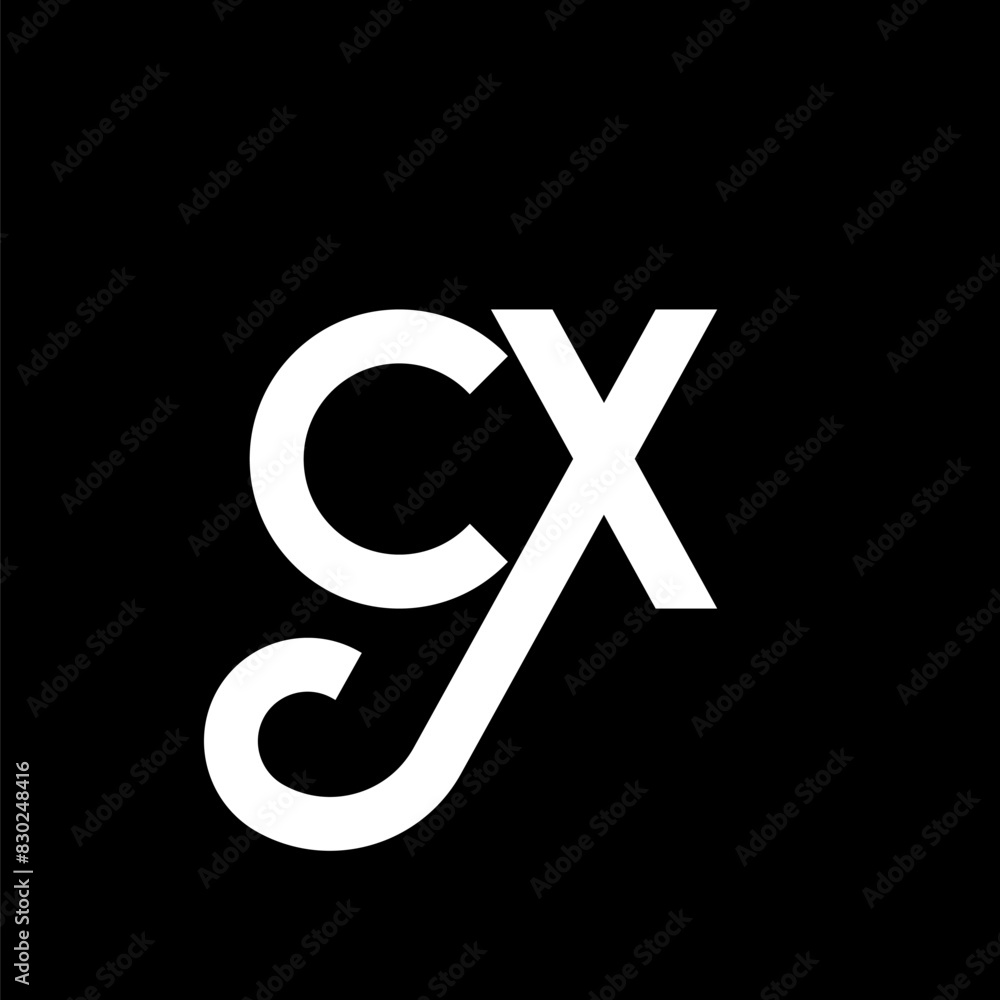 CX letter logo design on black background. CX creative initials letter ...