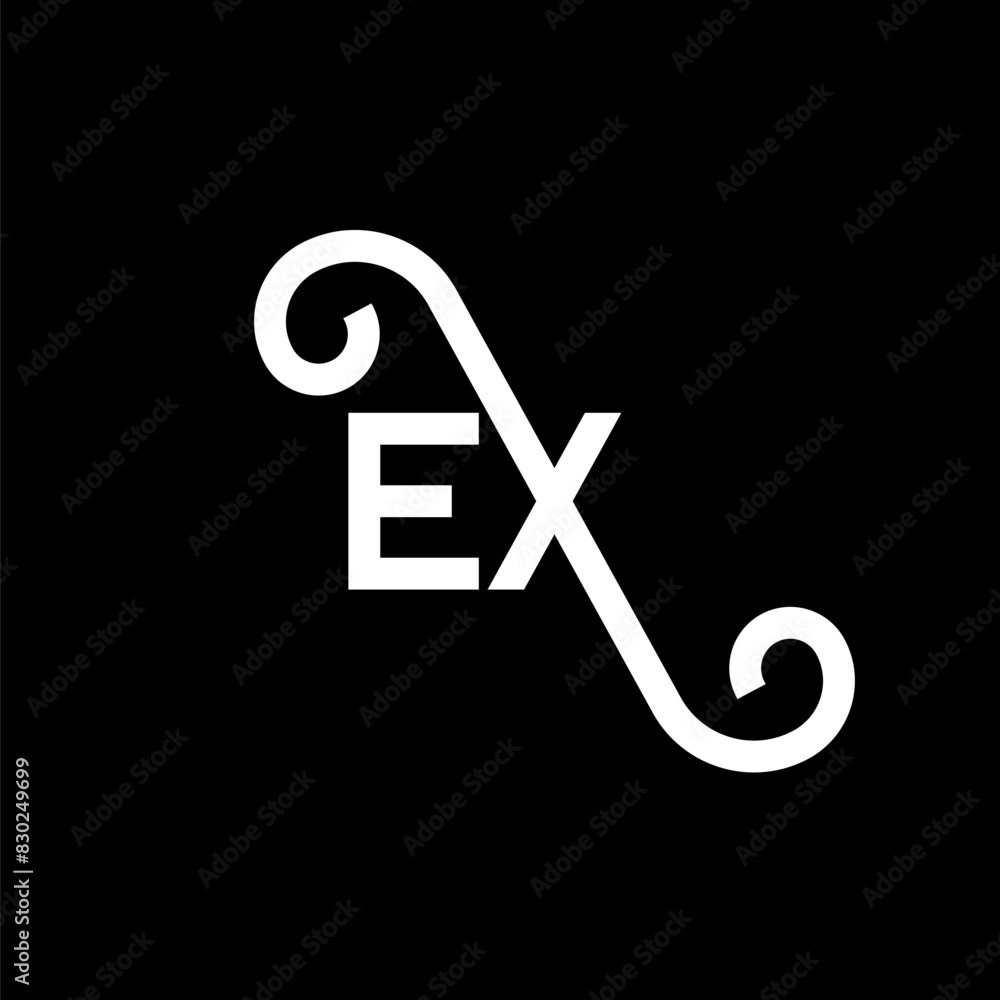EX letter logo design on black background. EX creative initials letter ...