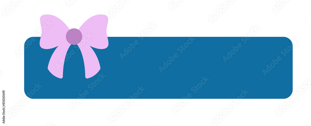 pastel purple bow sticker with rectangle banner cute clipart with ...
