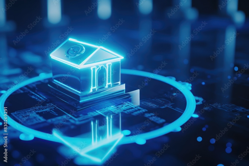 Digital Bank. Smart Bank. Digital Bank Concept with Copy Space. Online ...