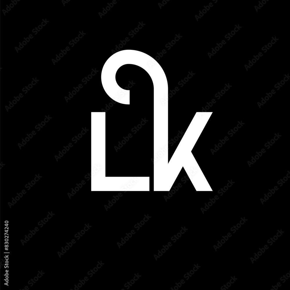 LK Letter Logo Design. Initial letters LK logo icon. Abstract letter LK ...