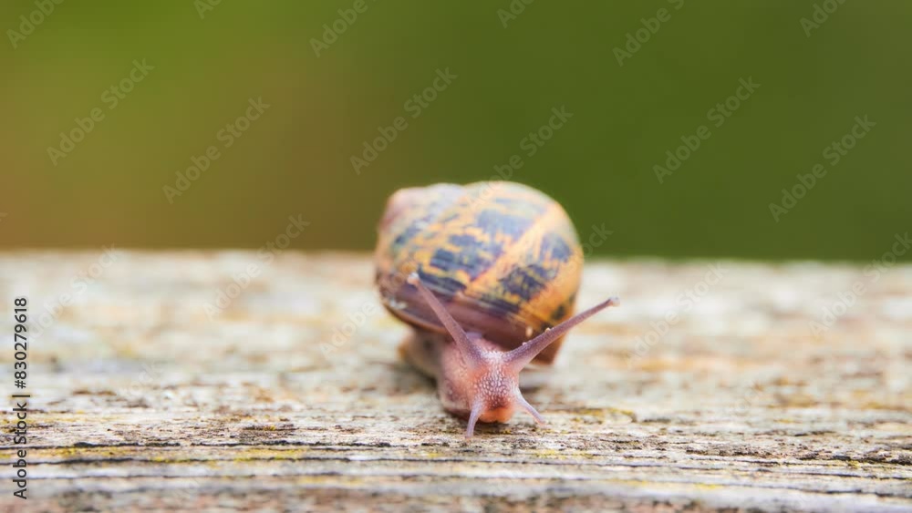 Helix pomatia, common names Roman snail, Burgundy snail, edible snail ...