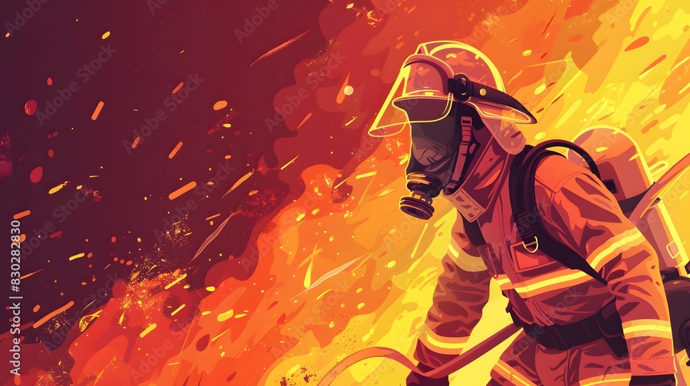Silhouette of brave firefighter on duty, life saving hobby and job ...