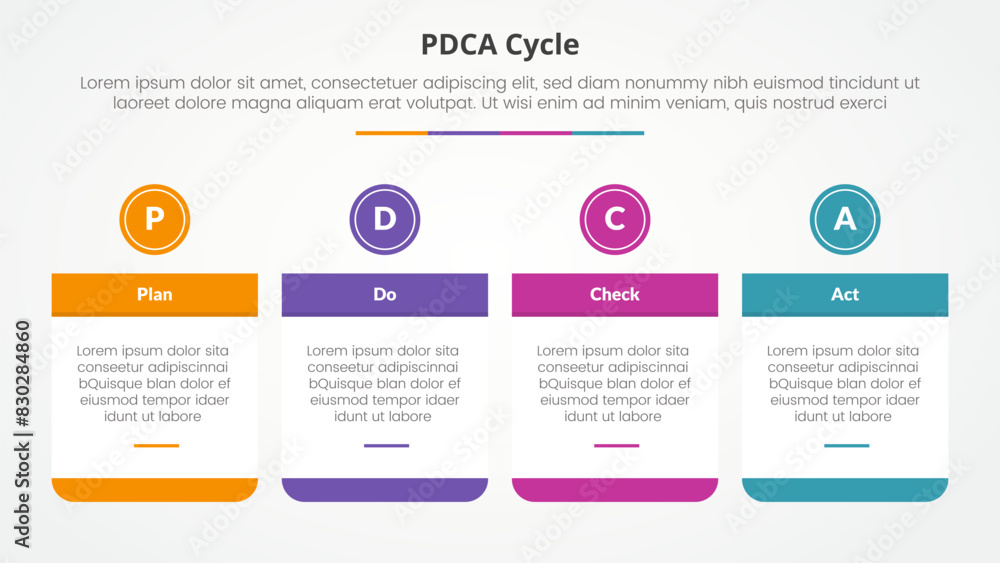 PDCA plan do check act framework infographic concept for slide ...