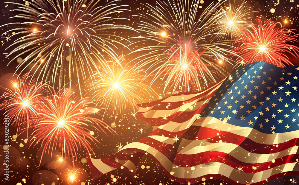 Fireworks celebrating 4th of july. Fourth of July celebration. USA ...