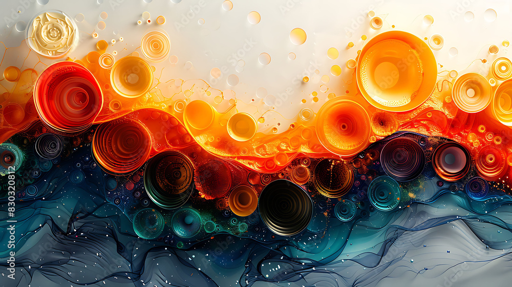 Abstract art inspired the principles of green chemistry depicting ...