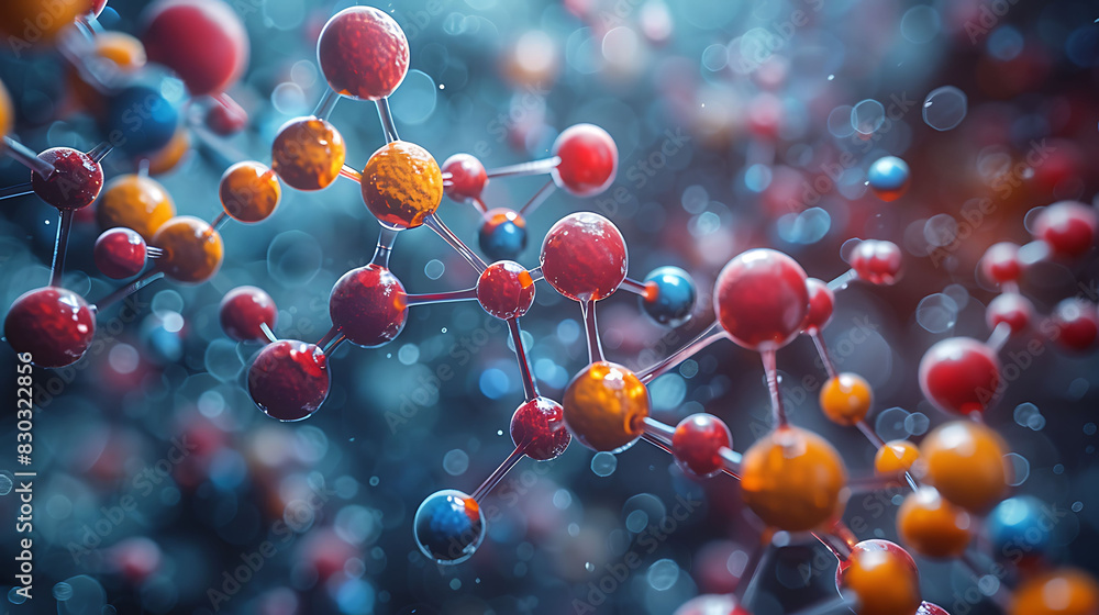 Abstract art of chemical synthesis process showcasing the steps ...