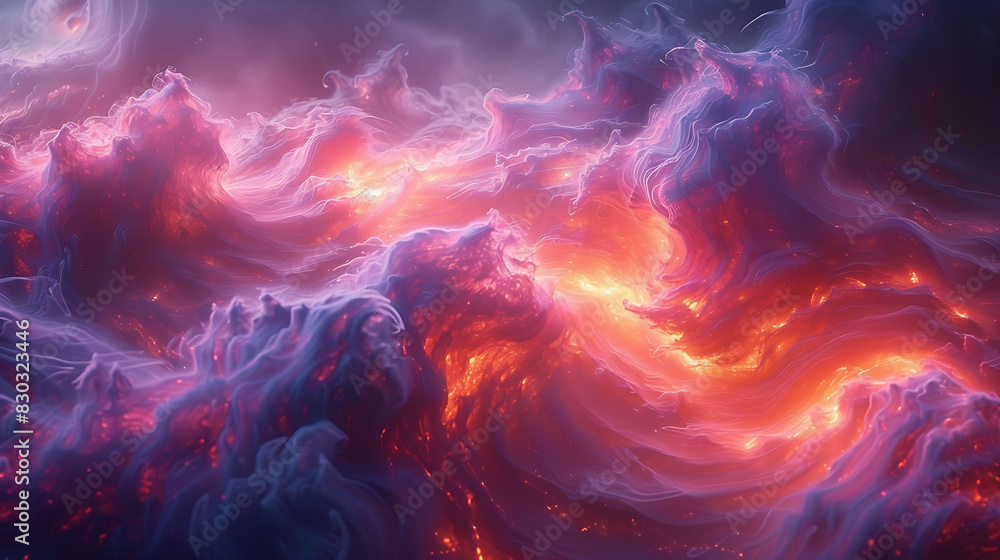 Abstract art of plasma state of matter representing the ionized gas ...