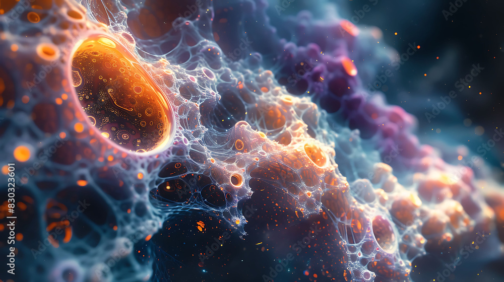 Abstract art representing biogenesis versus abiogenesis theories ...