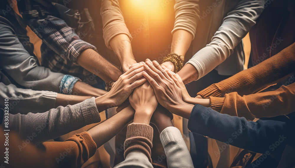 The concept of teamwork, cooperation, team building, corporate and ...