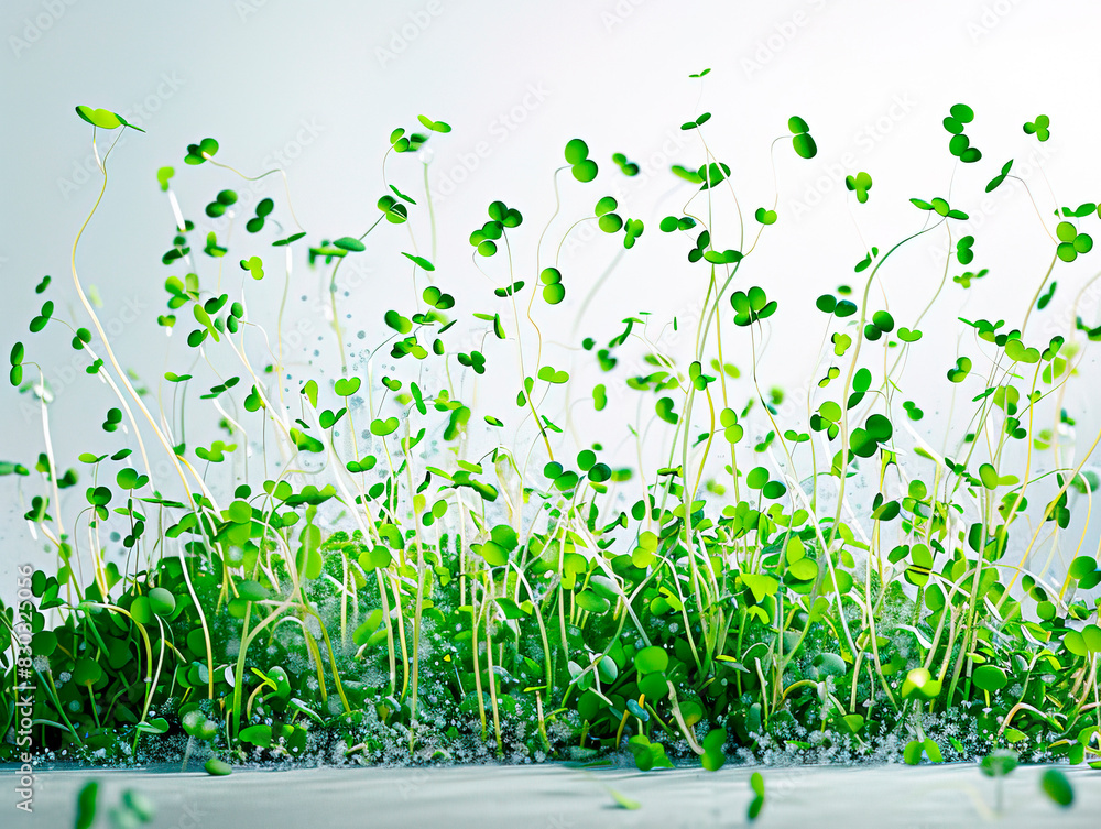 heap of alfalfa sprouts on white background. photography of ALFALFA ...