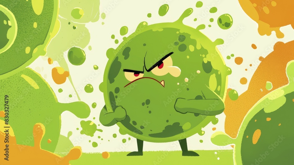 Illustration of a human stomach depicting discomfort with an angry ...