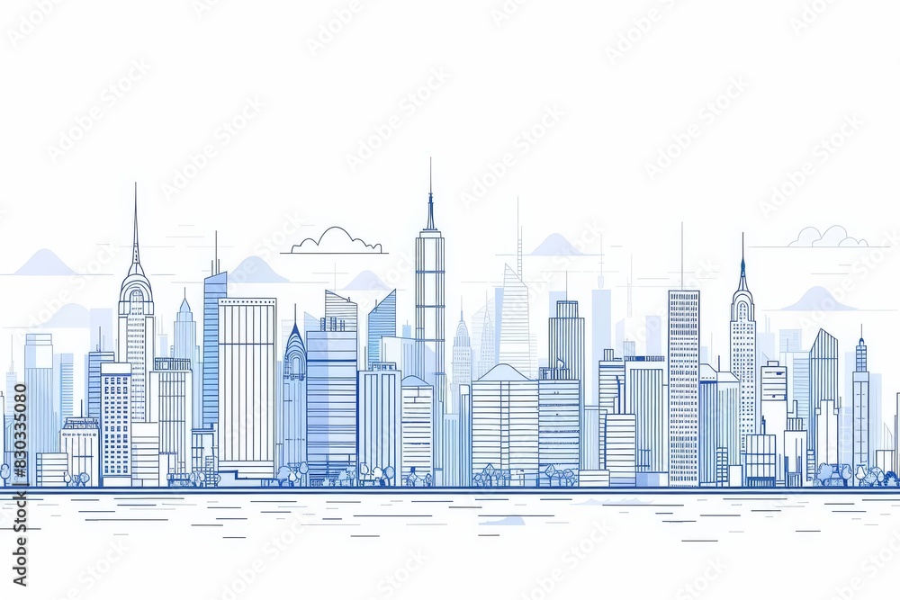 Modern cityscape continuous one line vector drawing. Metropolis ...