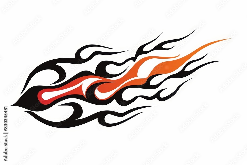 tribal fire flames tattoo design isolated on white background vector ...