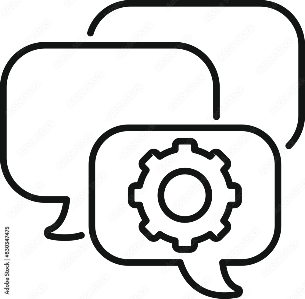 Vector graphic design of black and white technical conversation concept ...
