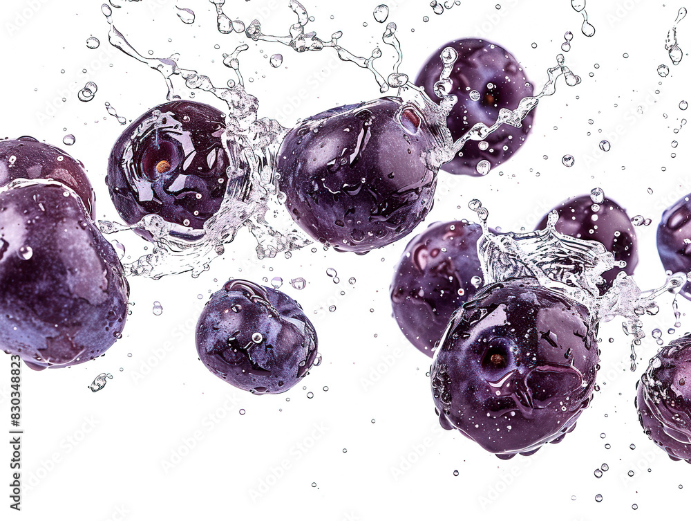 photography of PRUNES falling from the sky, hyperpop colour scheme ...