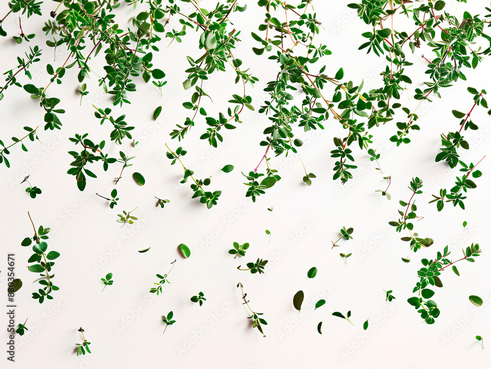 photography of THYME falling from the sky, hyperpop colour scheme ...