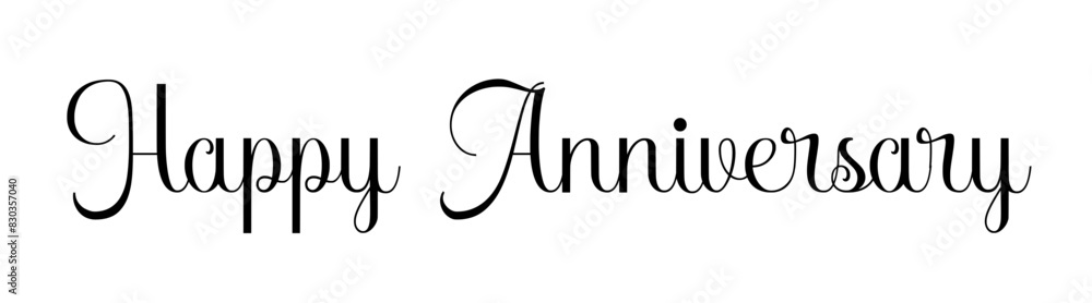 Happy Anniversary - Black vector text isolated on transparent ...