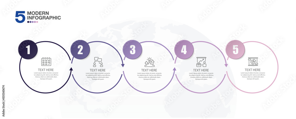 Infographic process design with icons and 5 options or steps. Stock ...