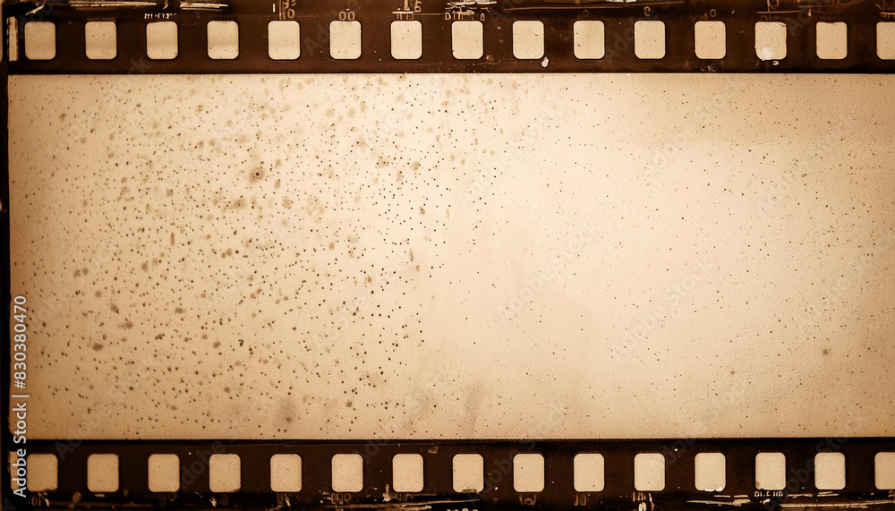 Vintage sepia film strip frame scratched textured., with copy and ...