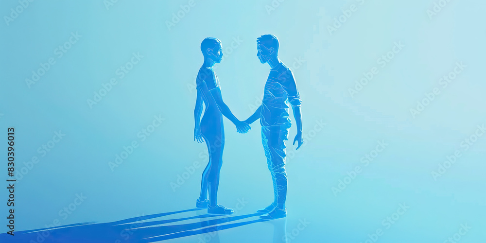Unity (Blue): Two figures holding hands, symbolizing the unity and ...