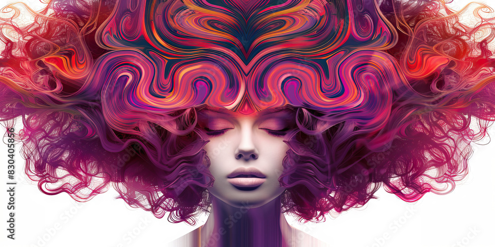 Hairstyle (Big Hair): A figure with exaggerated, voluminous hair ...