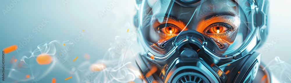 Illustration of a futuristic oxygen mask Detailed design showing ...