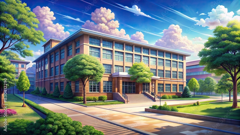 High resolution AI-generated of a school or academy background with ...