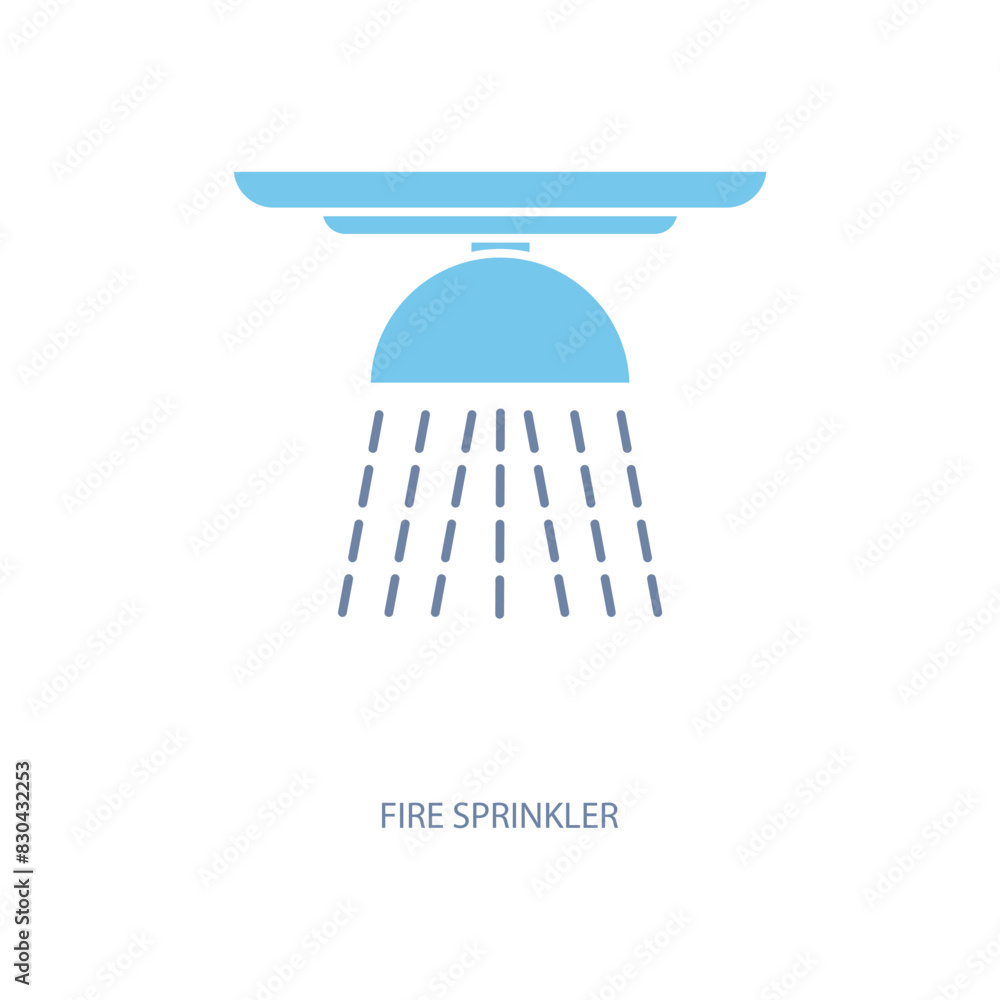 fire sprinkler concept line icon. Simple element illustration. fire ...